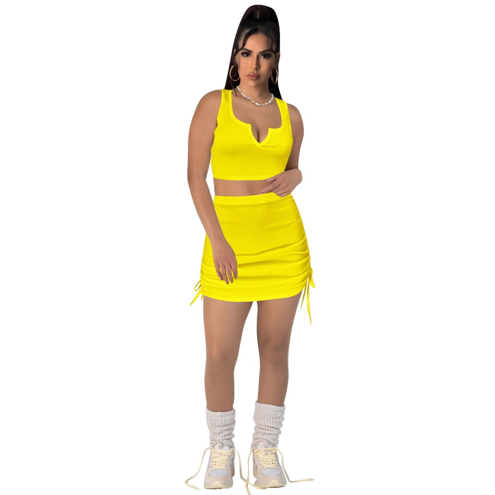 LEZMORE Women's 2 Piece V Neck Sleeveless Ribbed Tank Top Cotton High ...