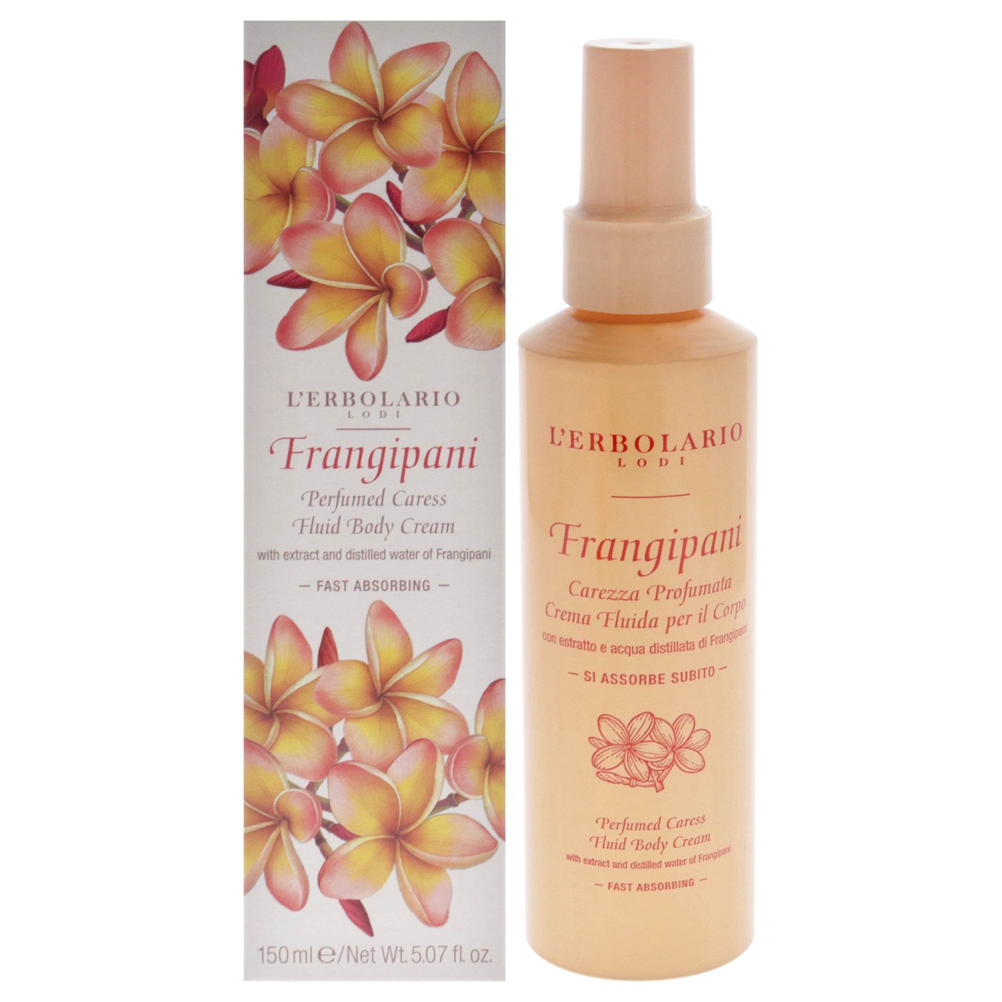 LErbolario Perfumed Caress Fluid Body Cream - Frangipani , 5.07 oz Body ...