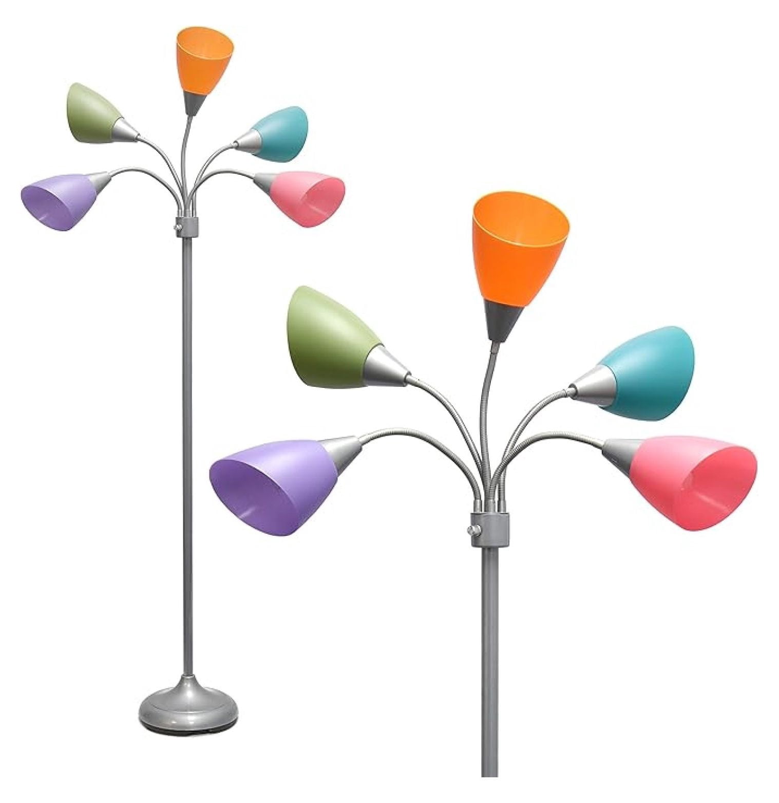 LF2006-SLM 67" Contemporary Multi Head 5 Light Adjustable Gooseneck ...