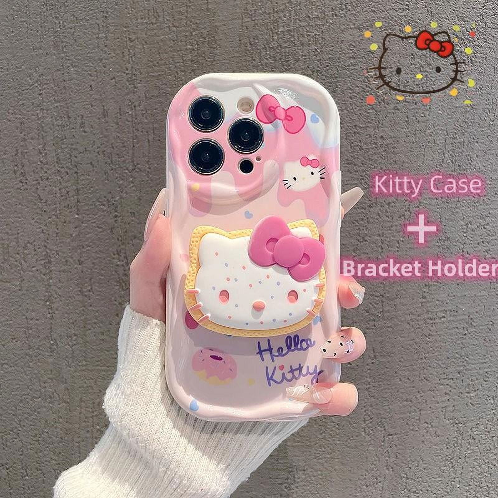 LFENG Kuromi Hello Kitty Bracket Bracelet Phone Case For IPhone 16 15 Pro Max 14 11 12 13 Mini ...