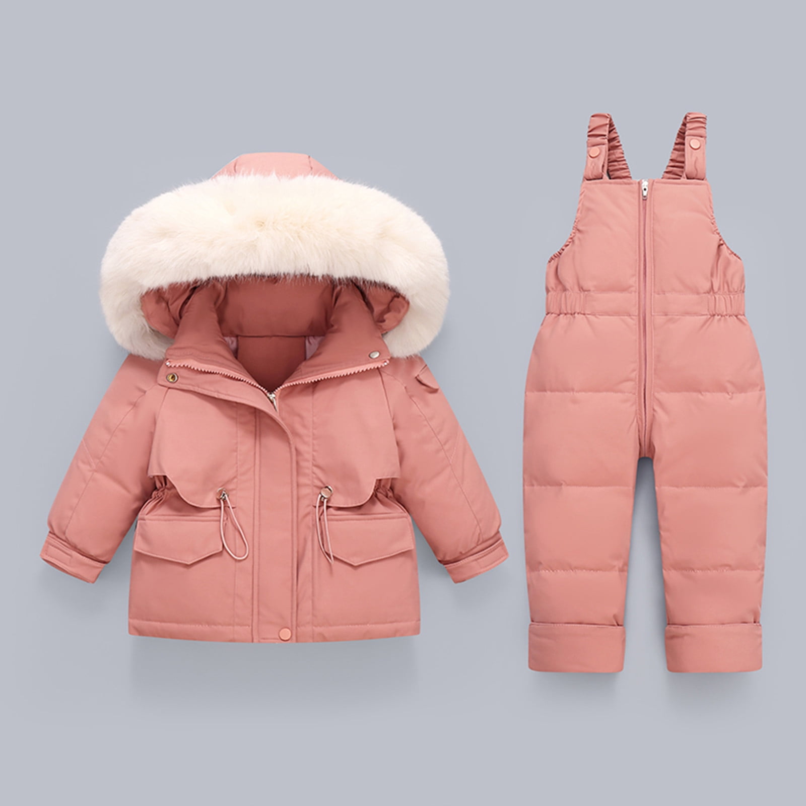 LFEOOST Kids 2-Piece Padded Snowsuit Toddler Baby Boys Girls Winter ...