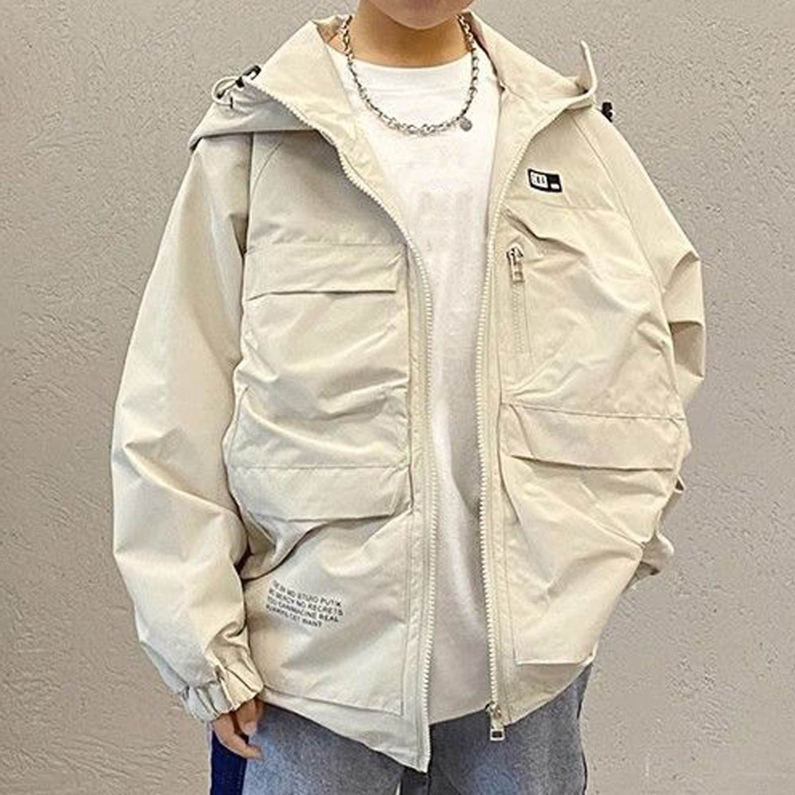 LFEOOST Kids Boys Jacket Spring Autumn Hooded Jackets Hip Hop ...