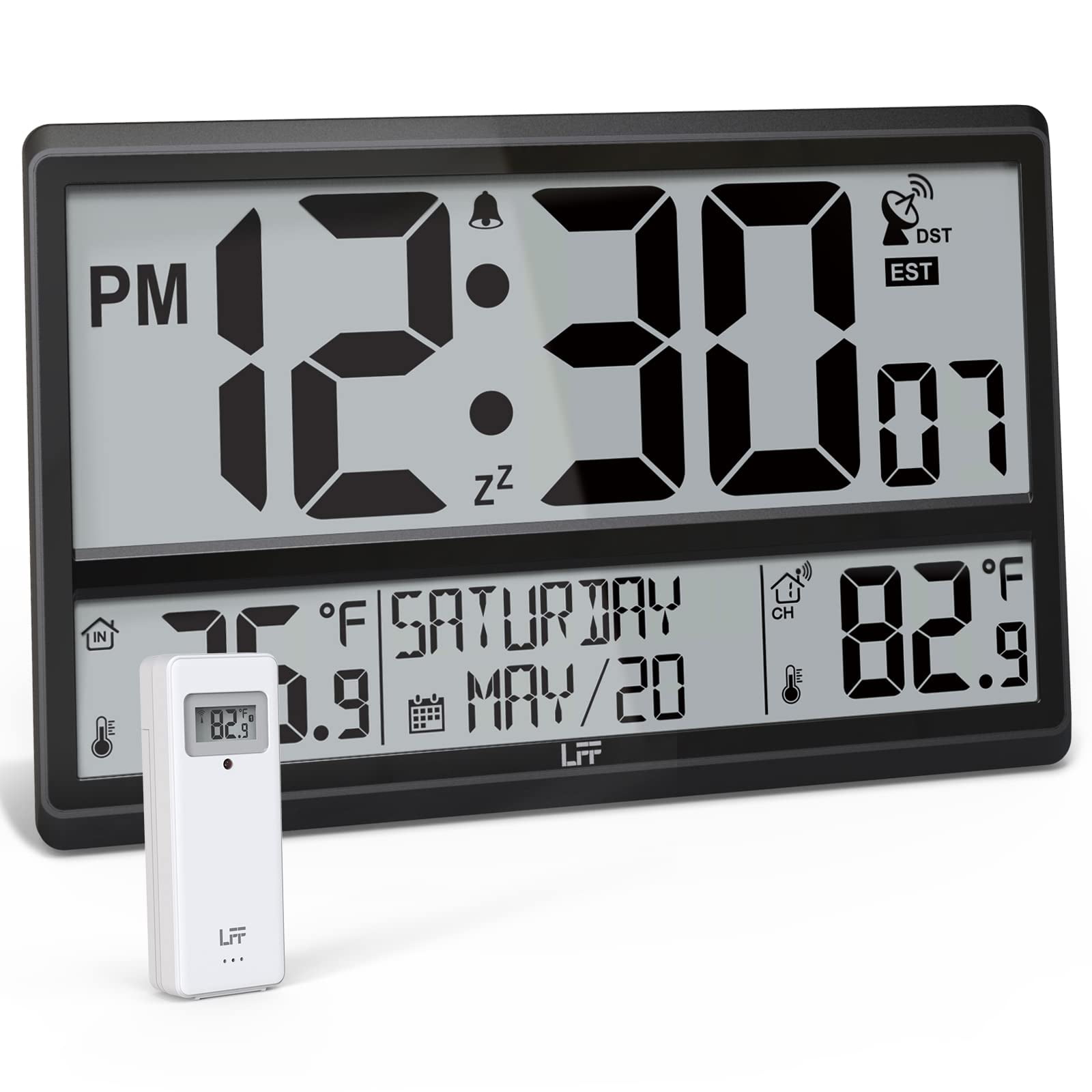 LFF Atomic 14.20" Digital Outdoor Wall Clock, Battery Operated ...