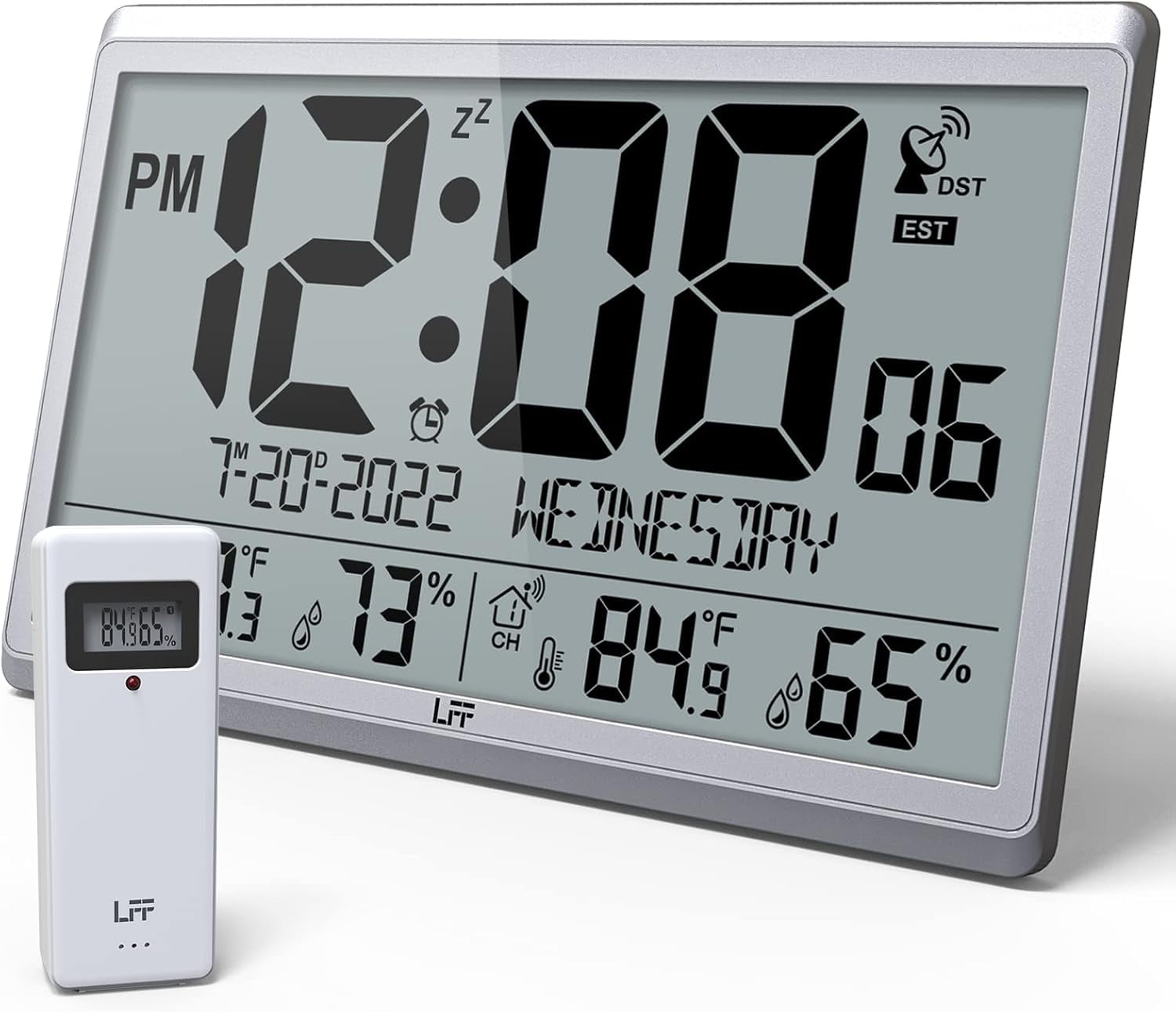 LFF Atomic Clock - Never Needs Setting, Battery Operated, 15" Atomic Wall Clock with Indoor ...