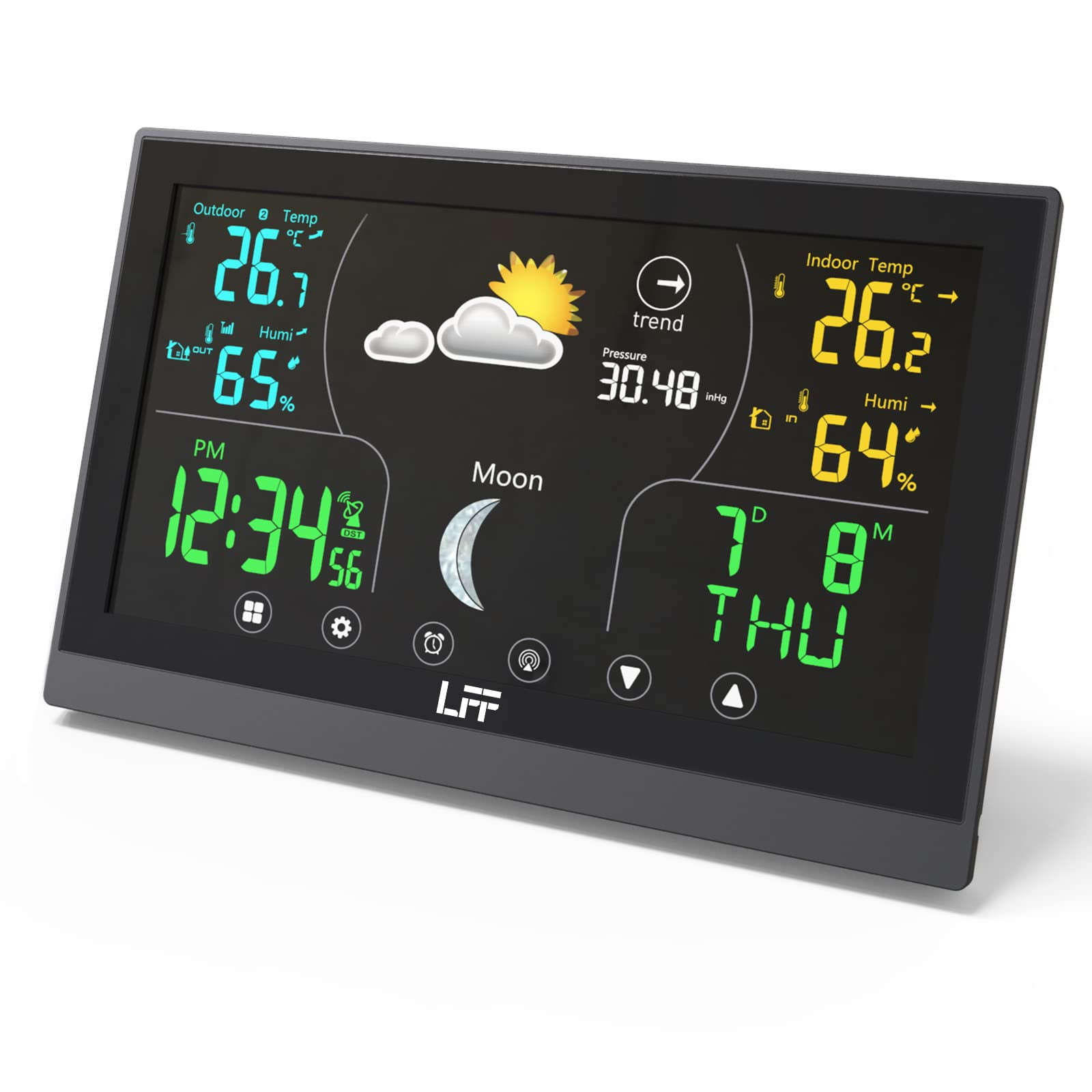 LFF Weather Stations, Wireless Indoor Outdoor Thermometer, Color ...