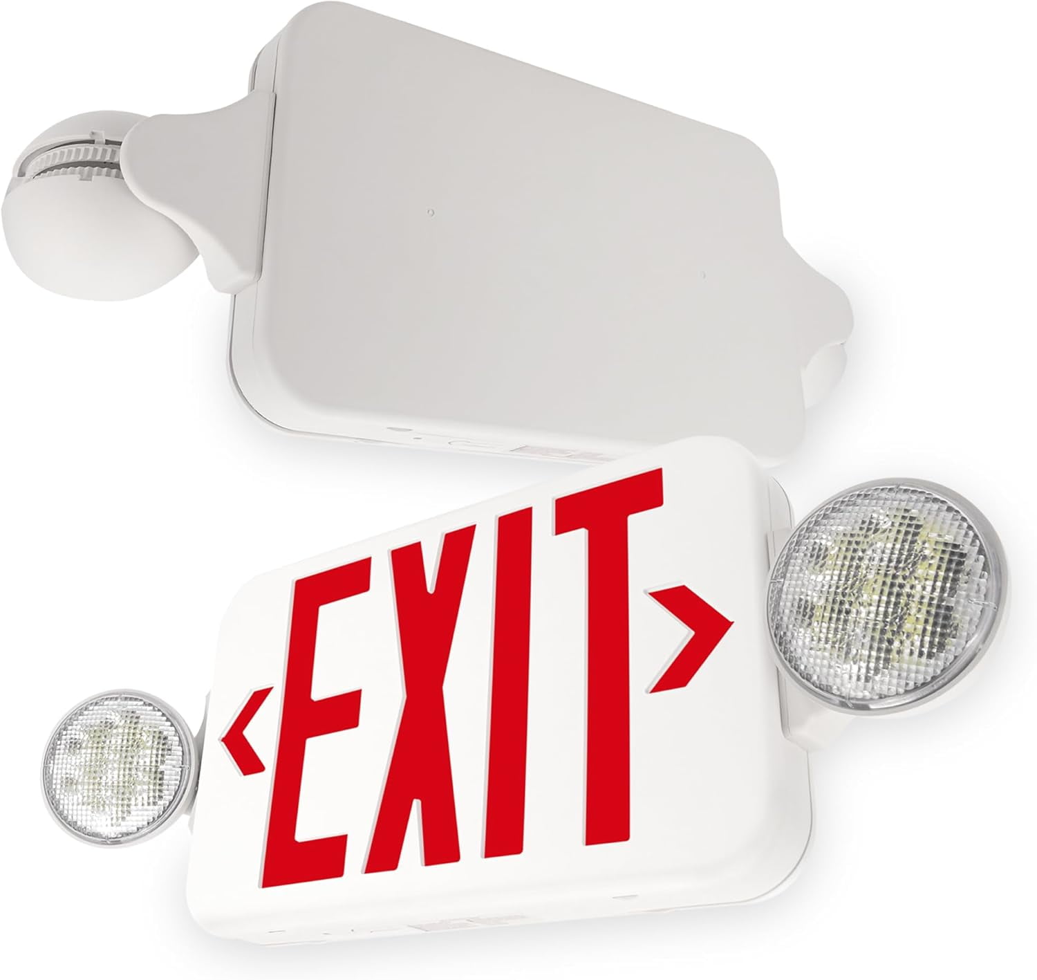 LFI Lights | Combo Red Exit Sign with Emergency Lights | White Housing ...