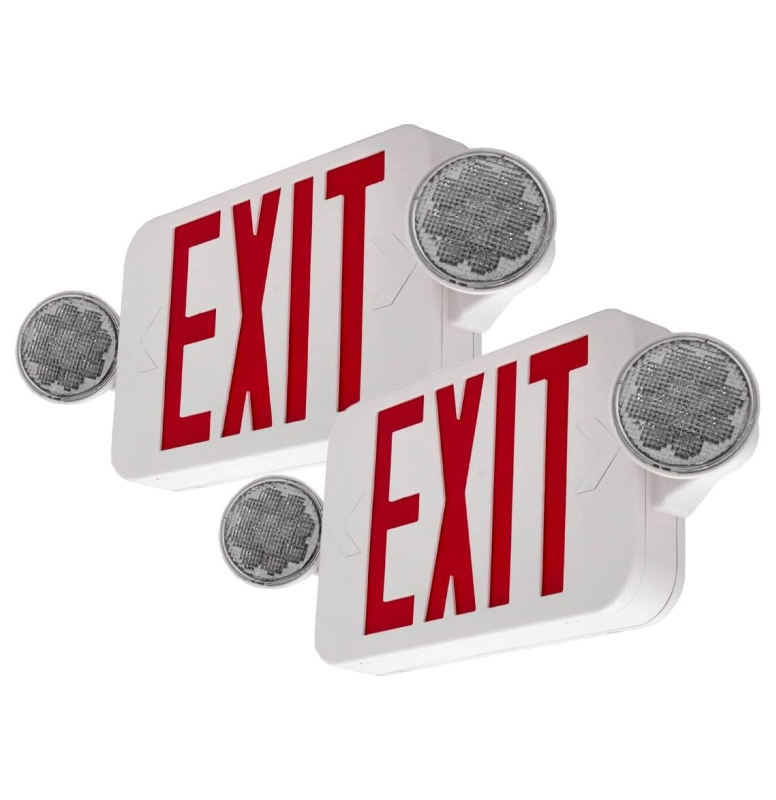 LFI Lights | Combo Red Exit Sign with Emergency Lights | White Housing ...