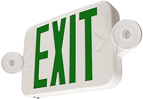 LFI Lights | Compact Combo Green Exit Sign with Emergency Lights ...