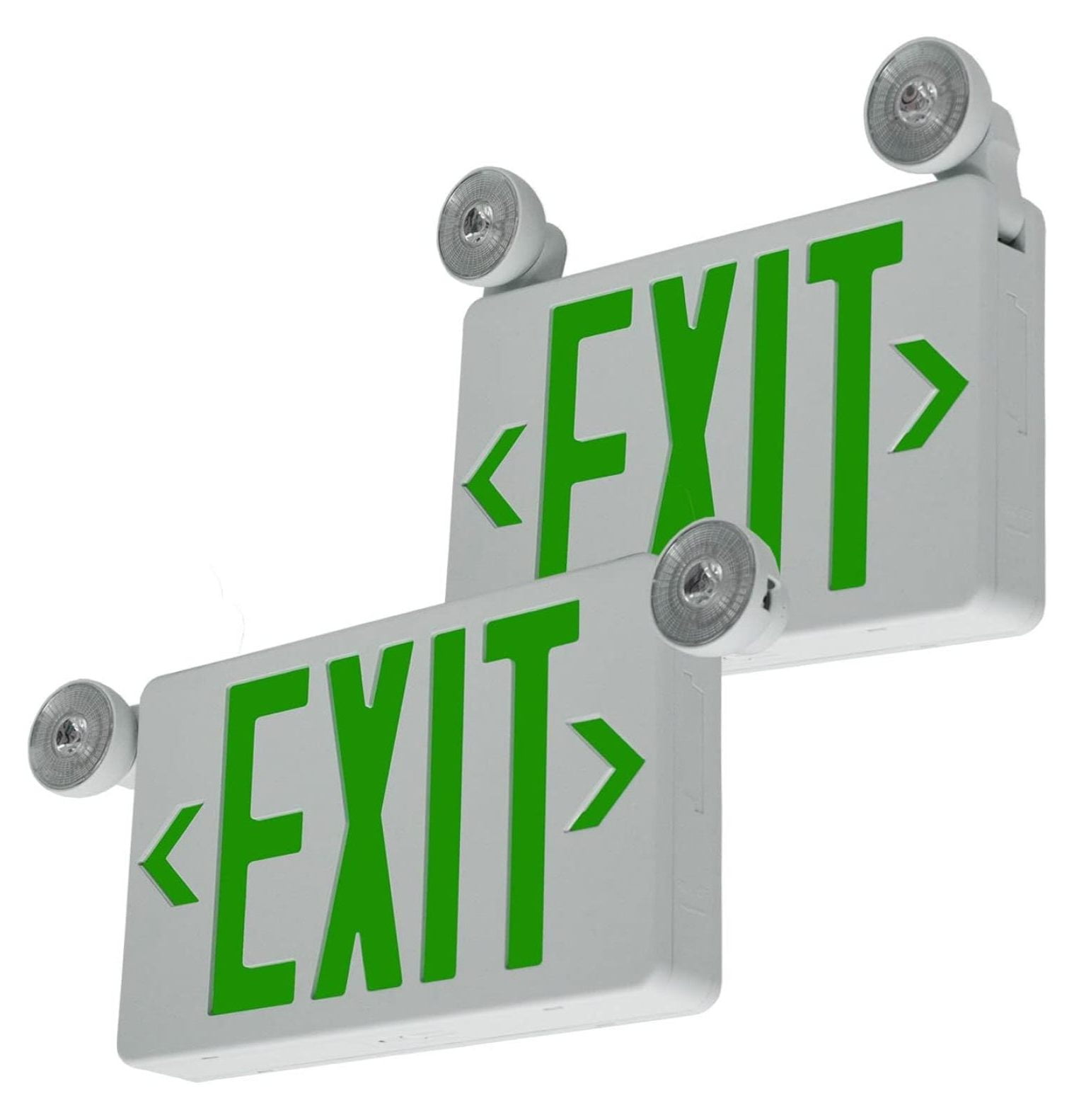 LFI Lights | Compact Combo Green Exit Sign with Emergency Lights ...