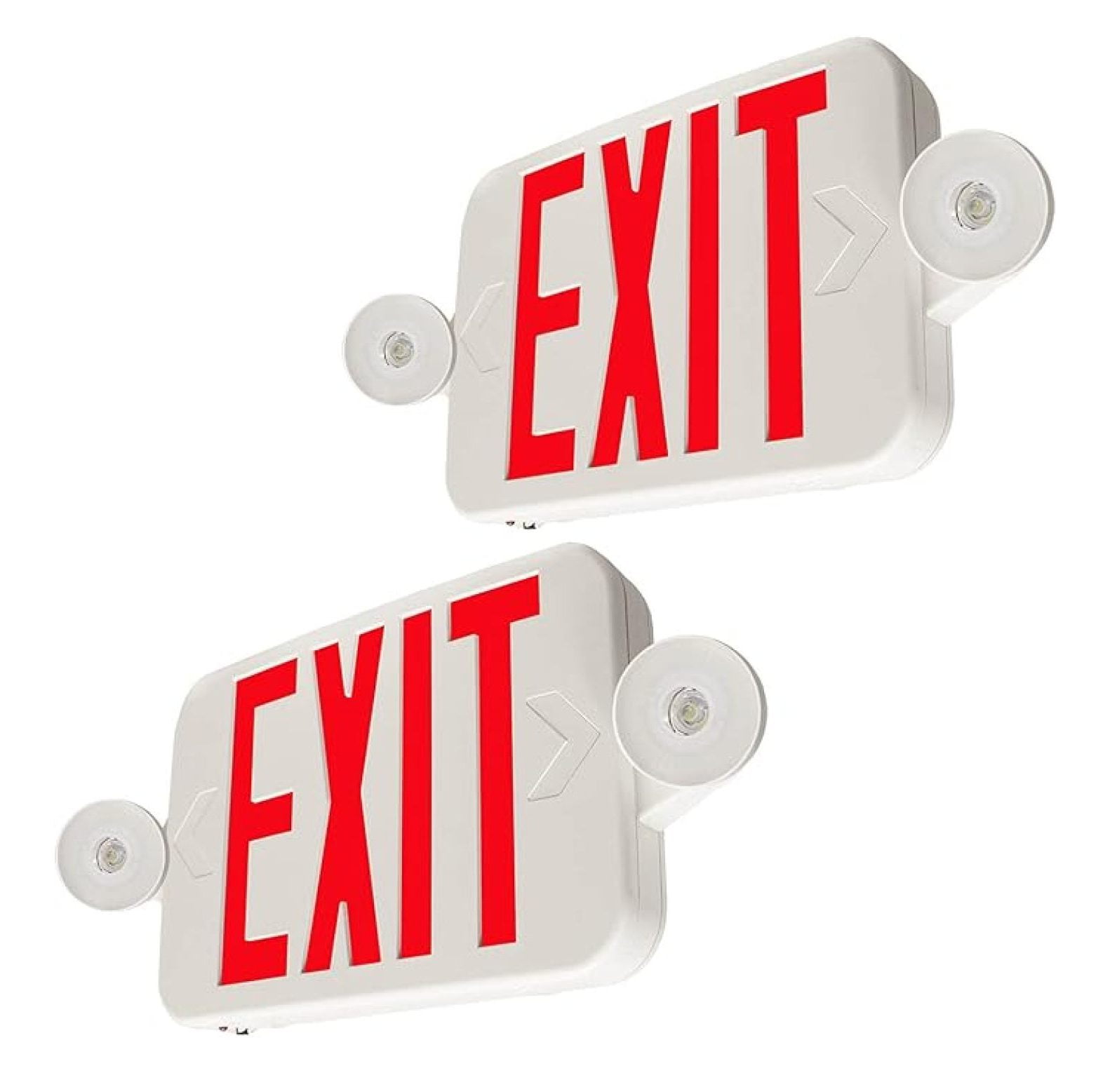 LFI Lights | Compact Combo Red Exit Sign with Emergency Lights | White ...