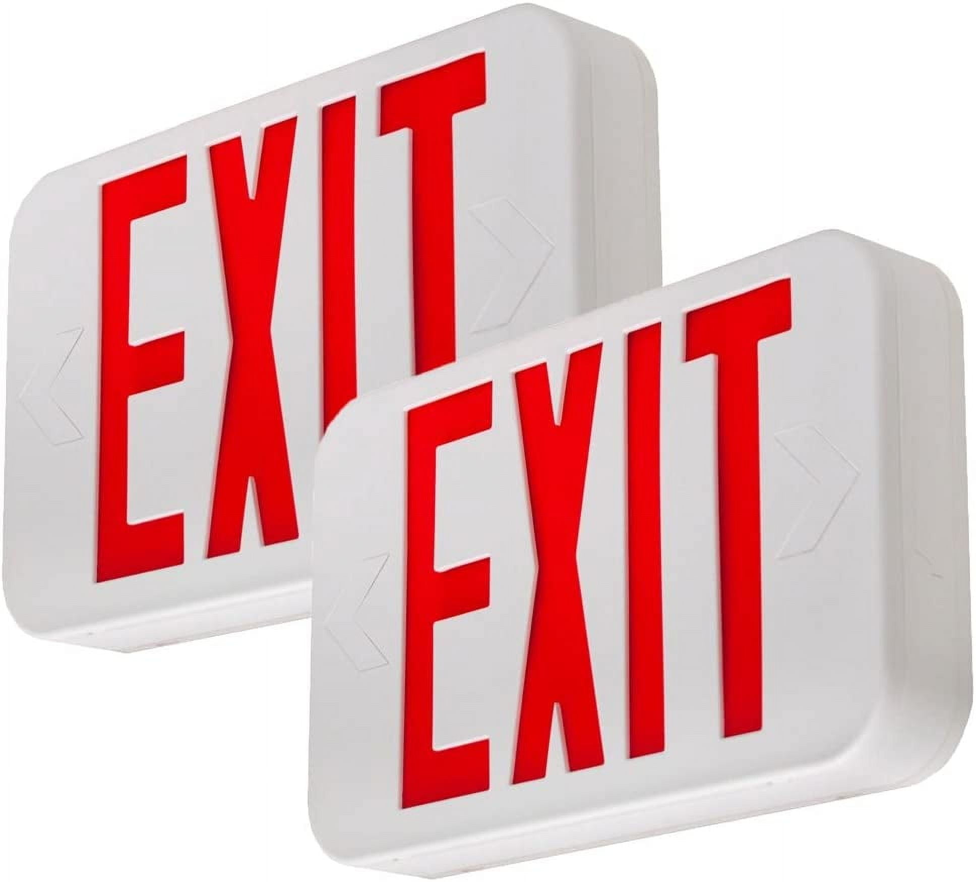 LFI Lights® Compact Exit Sign, UL 924 Listed, Red LED, White, 120 ...