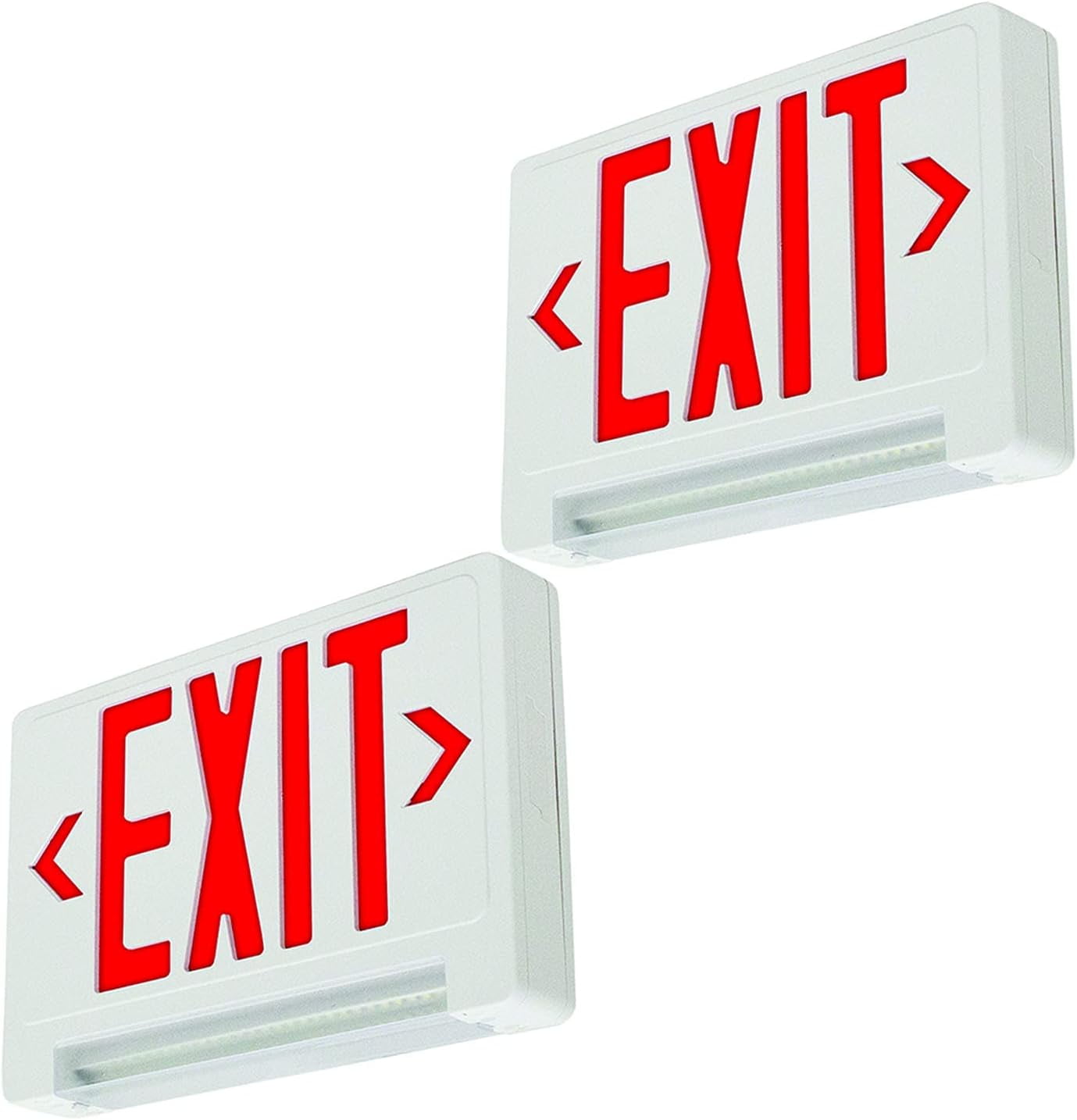LFI Lights Compact Red Exit Sign with Emergency Lights - All LED Light ...