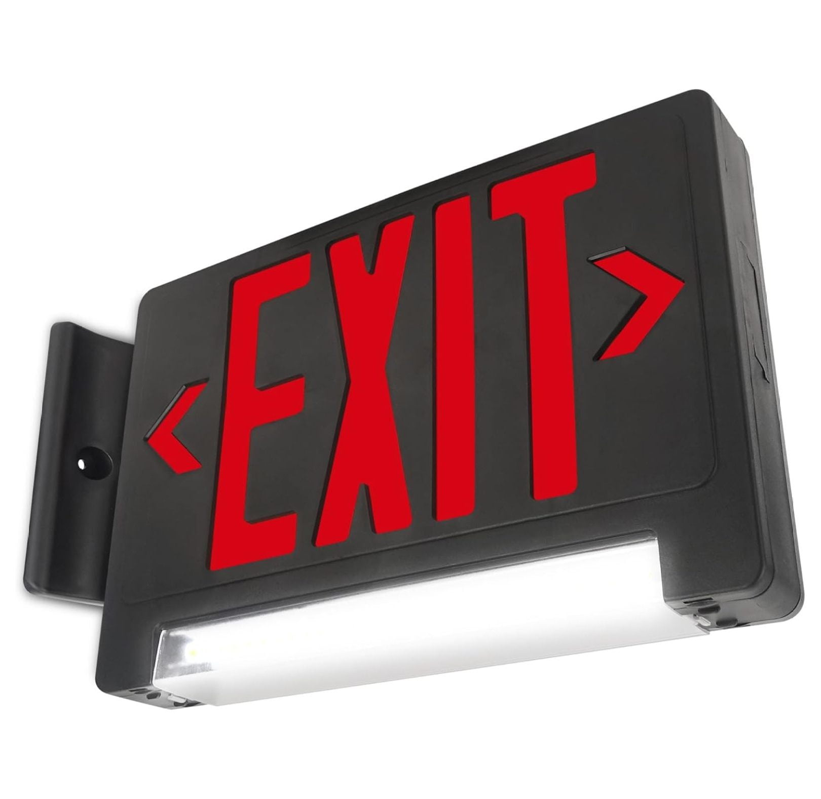LFI Lights Compact Red Exit Sign with Emergency Lights - All LED Light ...