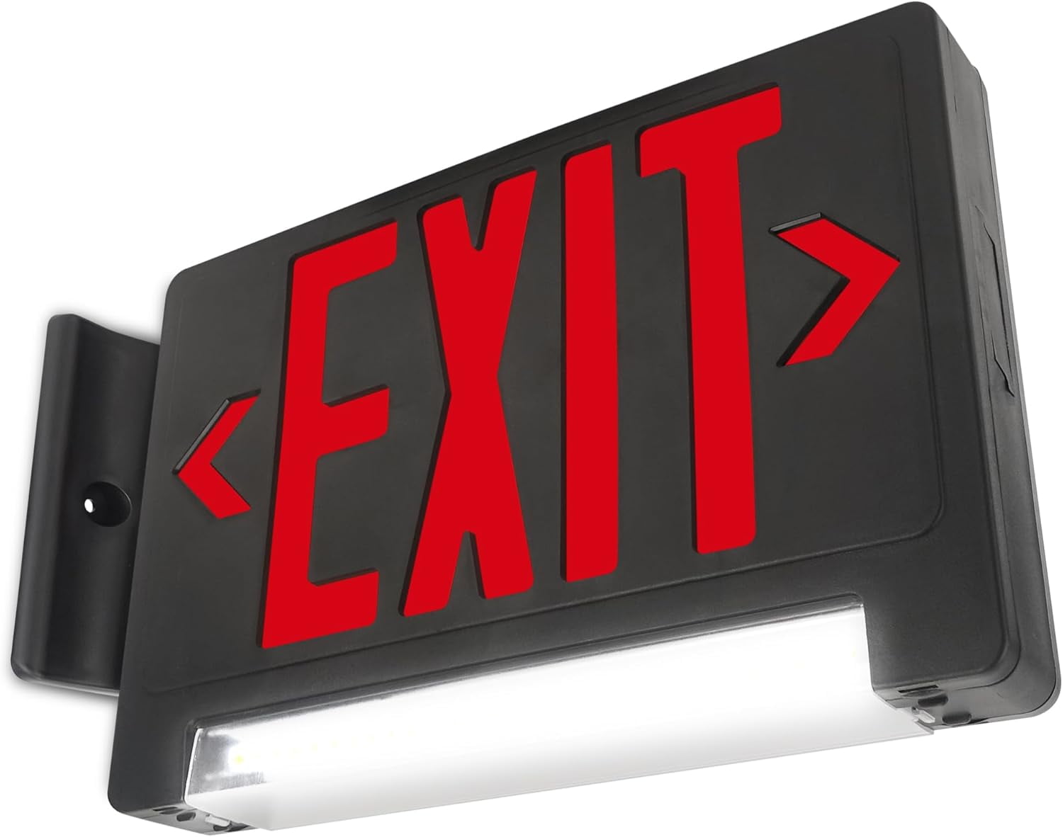 LFI Lights Compact Red Exit Sign with Emergency Lights - All LED Light ...