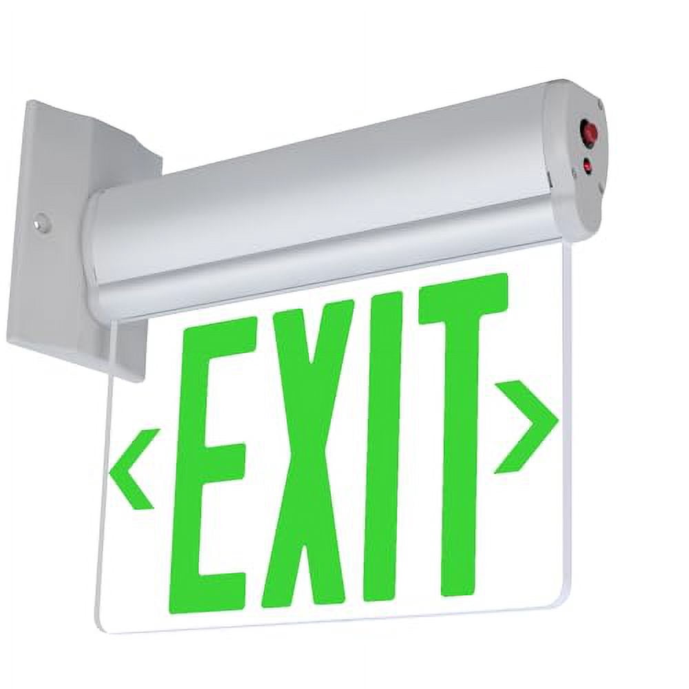 LFI Lights | Edge-Lit Green Exit Sign | Modern Design Brushed Aluminum ...