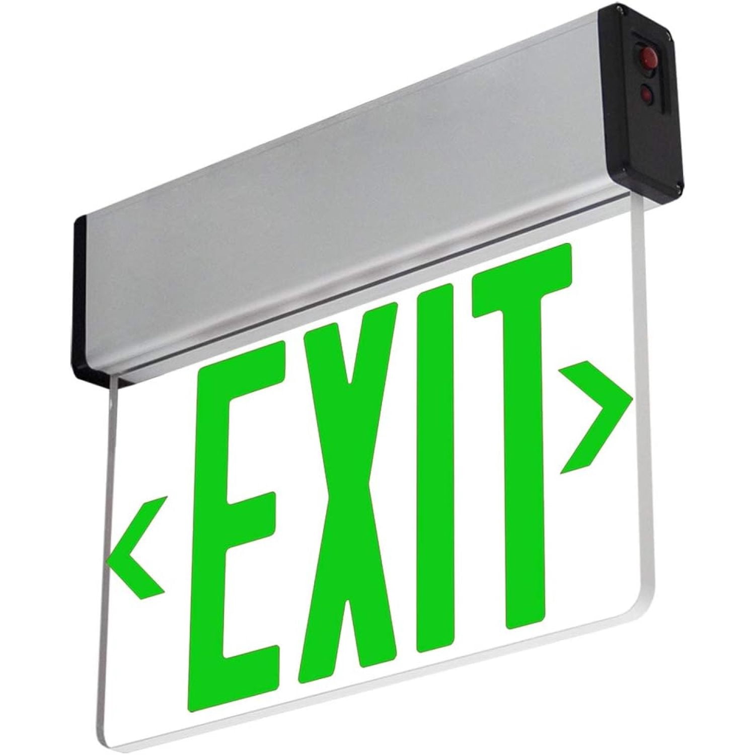 LFI Lights | Edge-Lit Green Exit Sign | Modern Design Brushed Aluminum ...