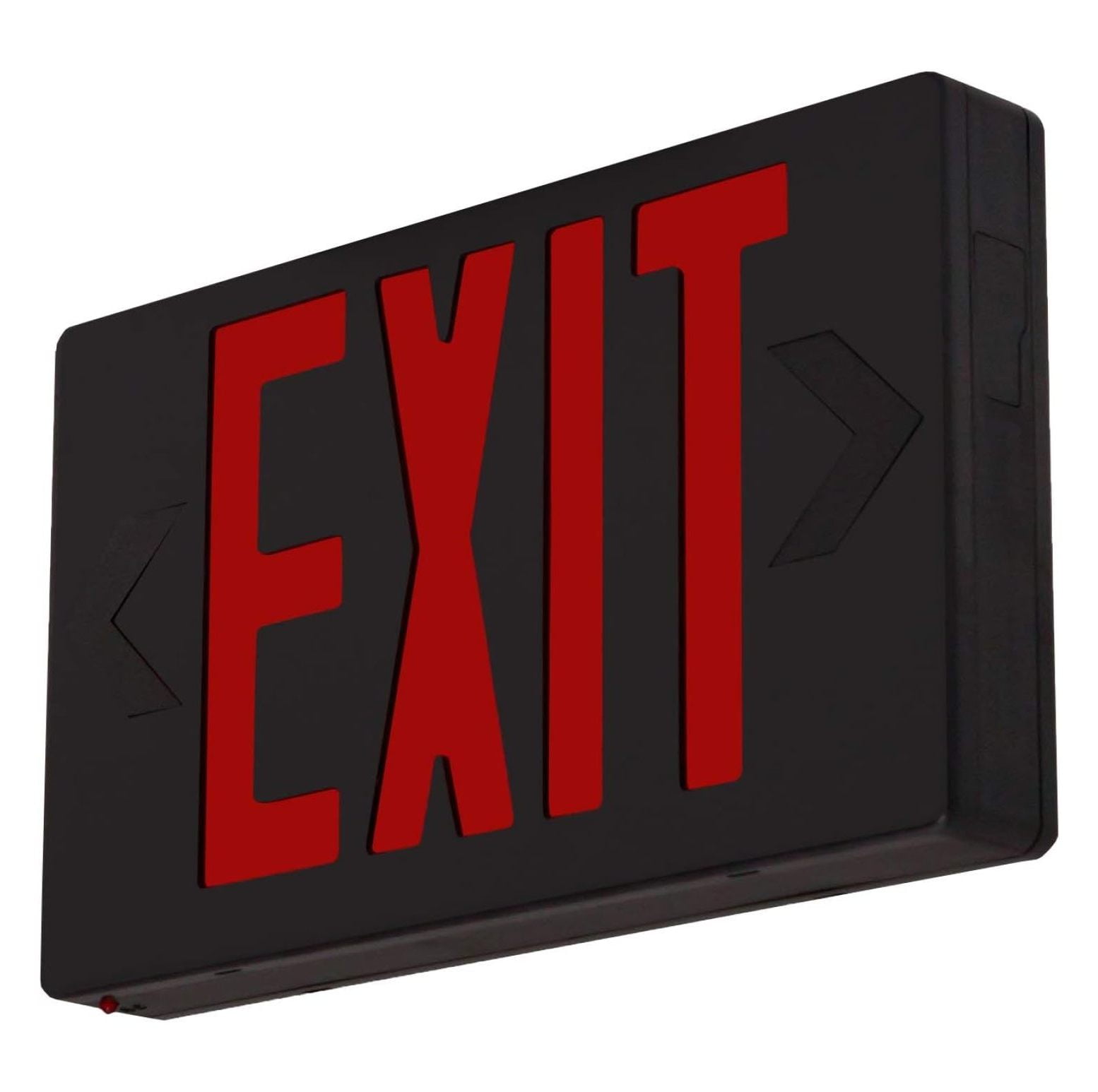 LFI Lights | Red Exit Sign | All LED | Black Thermoplastic Housing ...