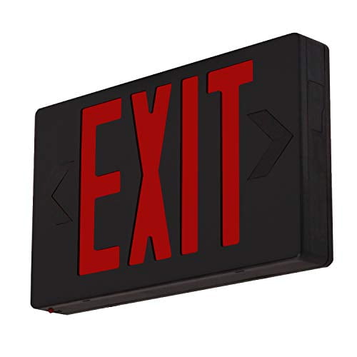 LFI Lights | Red Exit Sign | All LED | Black Thermoplastic Housing ...