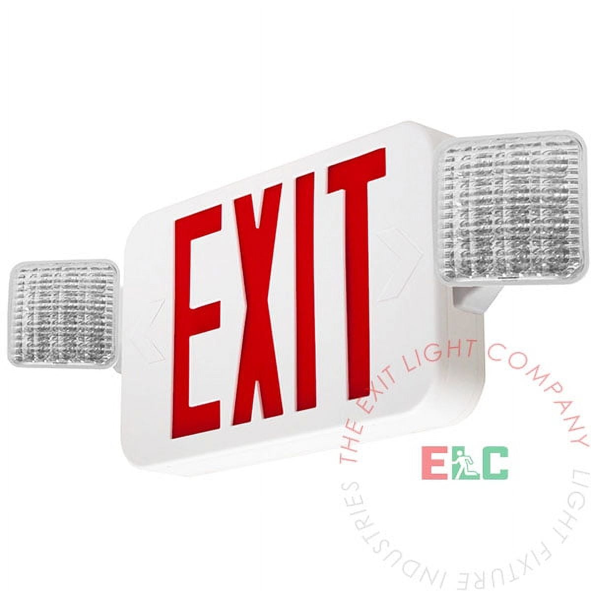 LFI Lights | Standard Red LED Exit Sign Emergency Light Combo | 180 ...