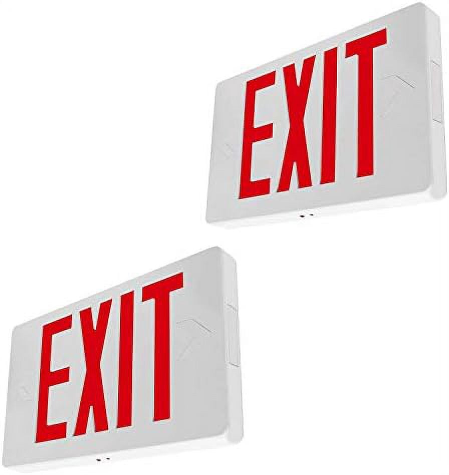 LFI Lights® Thin Exit Sign, UL 924 Listed, Red LED, White, 120-277VAC ...