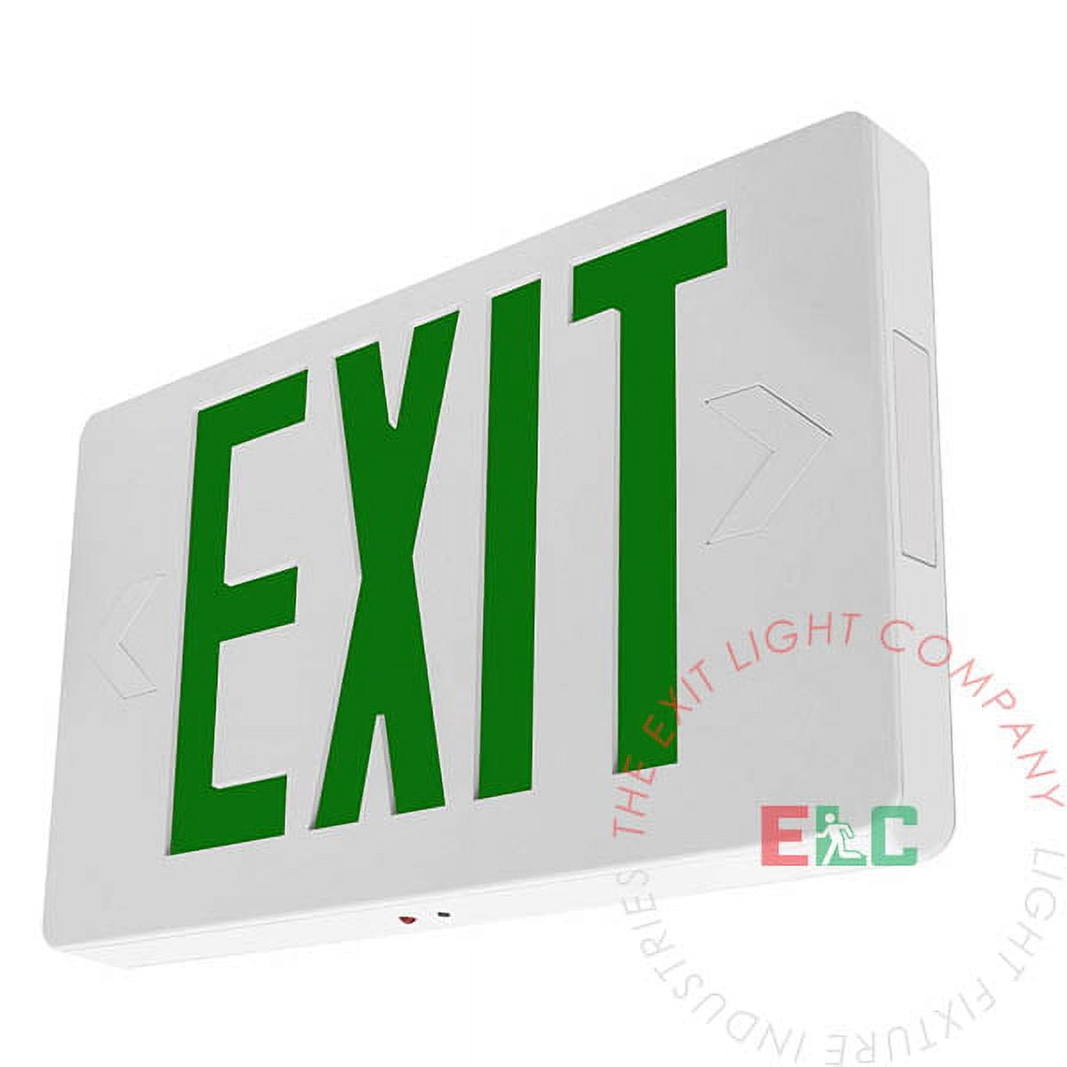 LFI Lights | Thin Green LED Exit Sign | White Housing | Battery Backup ...