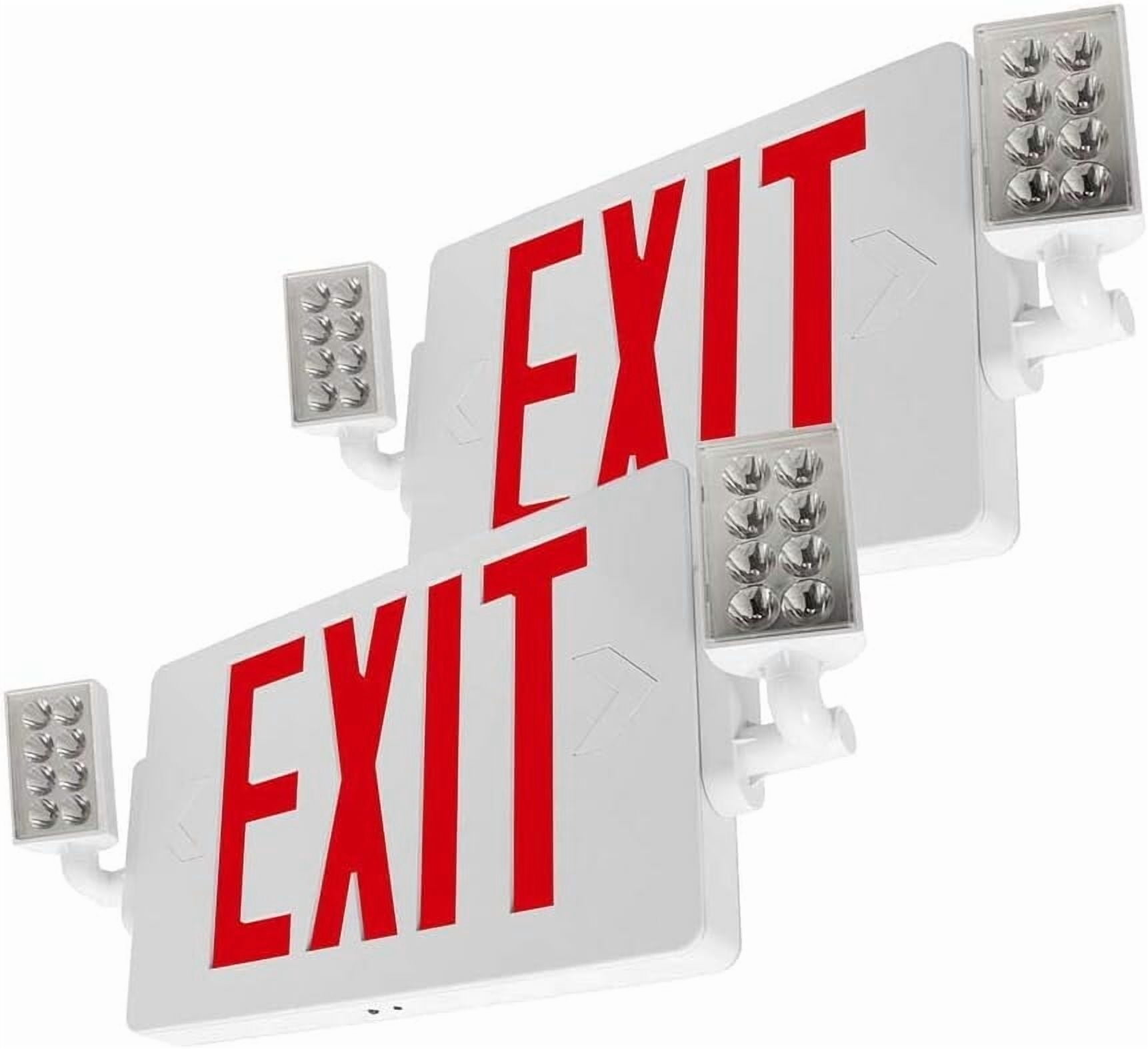 LFI Lights | Thin Red LED Exit Sign Em Light Combo | COMBOT-R-W-BB-2 (2 ...