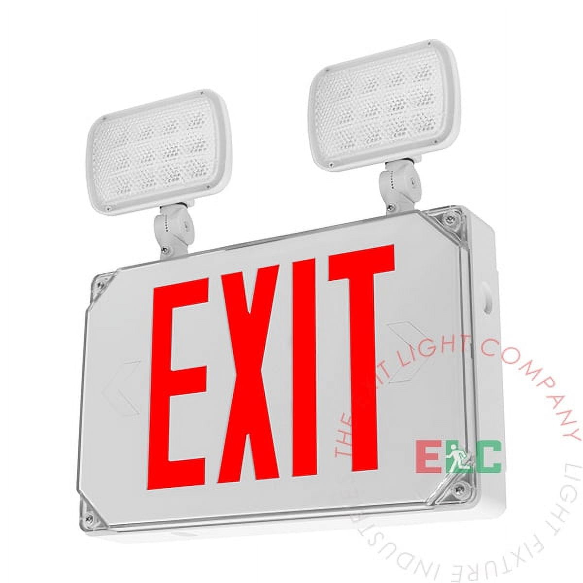 LFI Lights | Wet Location Combo RED Exit Sign | Square LED Lamps ...