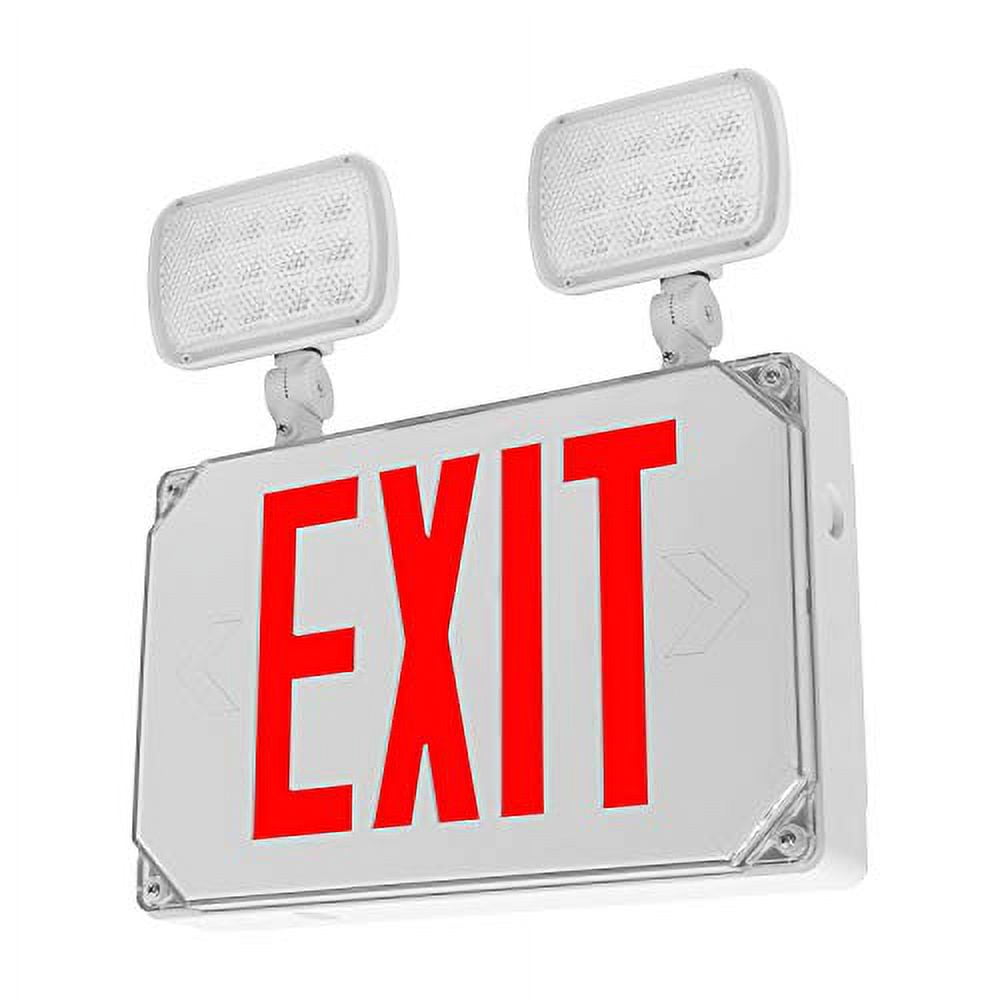 LFI Lights | Wet Location Rated Combo Red Exit Sign with Emergency ...