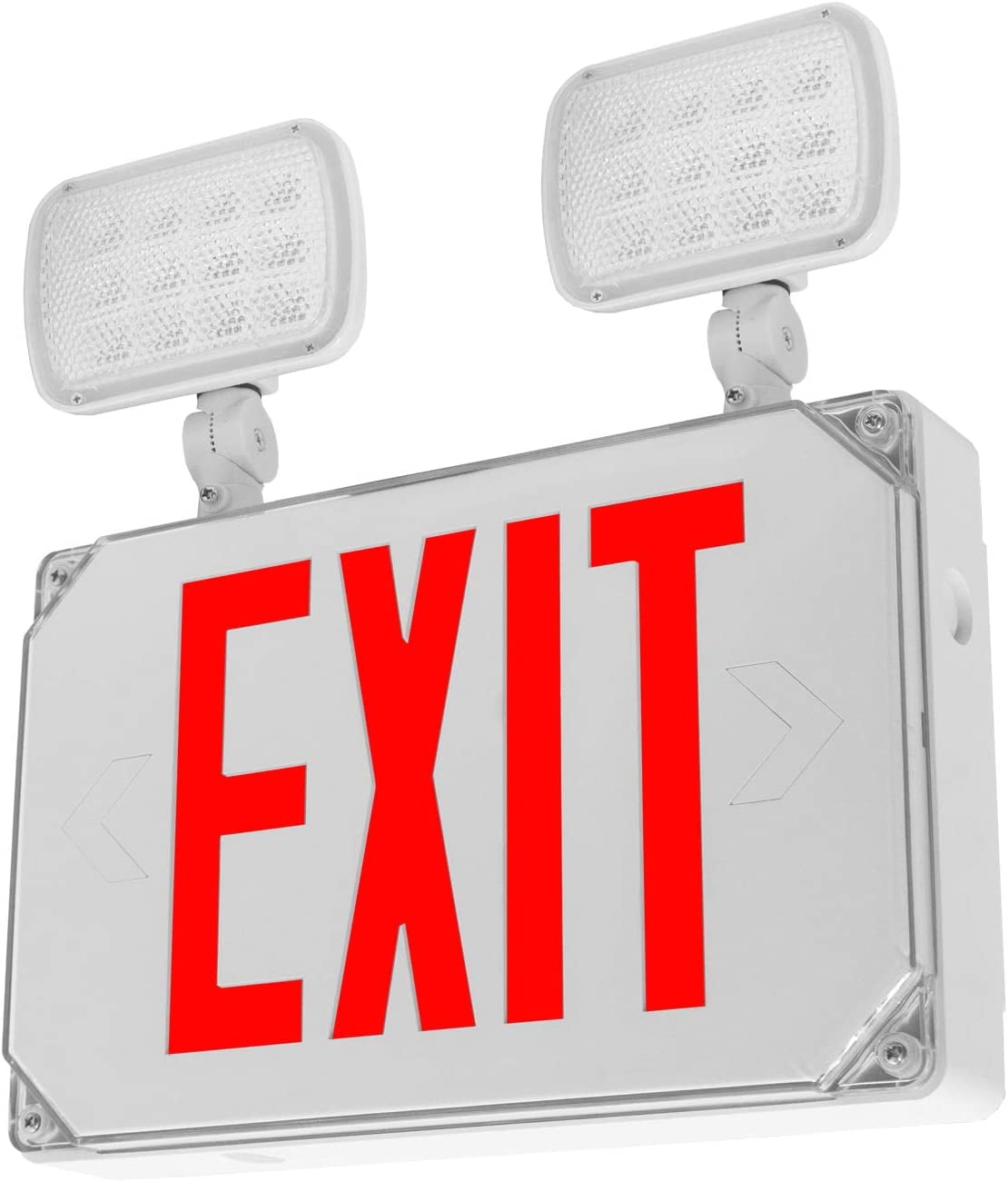 LFI Lights | Wet Location Rated Combo Red Exit Sign with Emergency ...