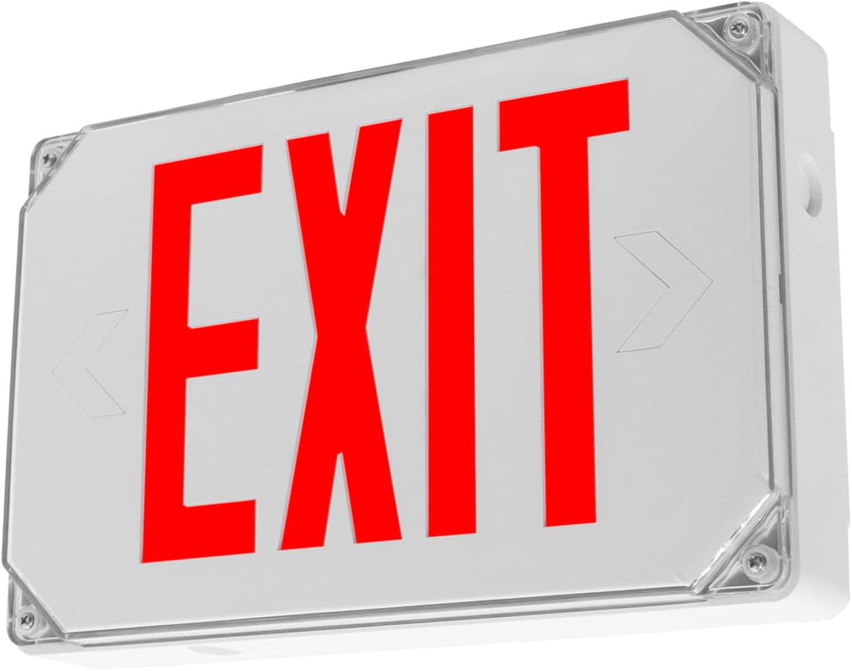 LFI Lights | Wet Location Rated Red Exit Sign | White Housing | All LED ...