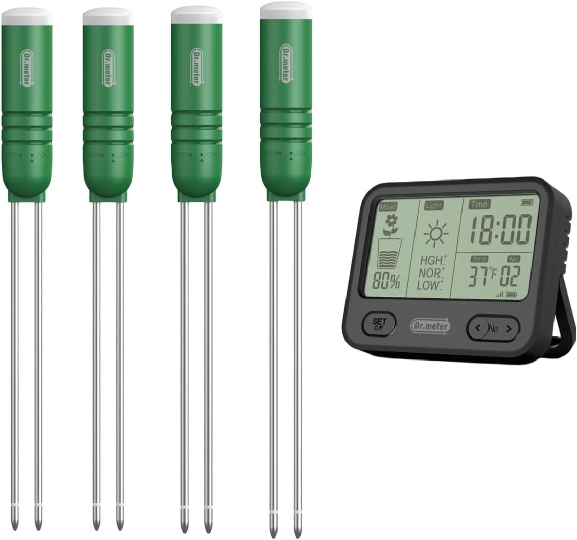 LFLF 4-in-1 Soil Moisture Meter, 300ft Wireless Soil Tester Sensor ...