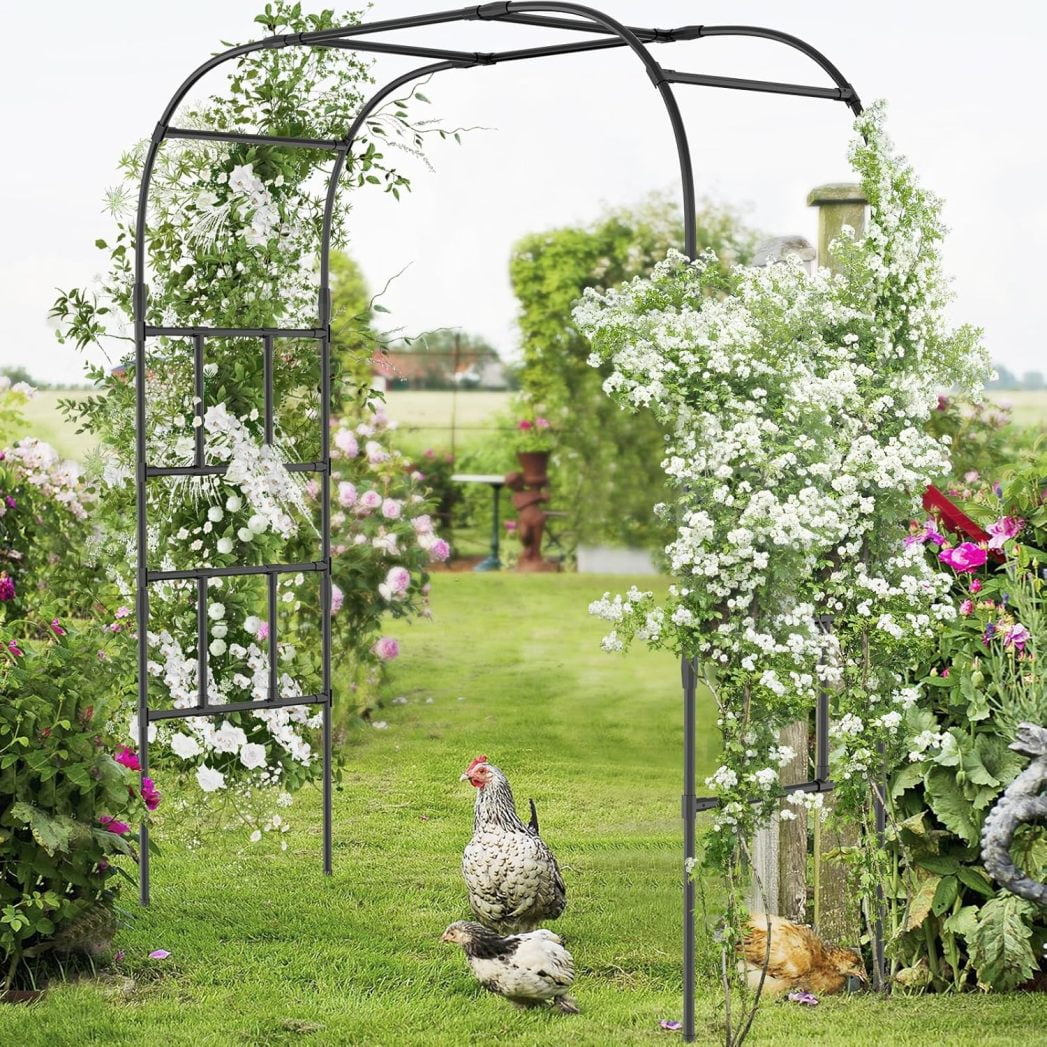 LFLF Garden Arch Trellis, Metal Core Trellis for Climbing Plants ...
