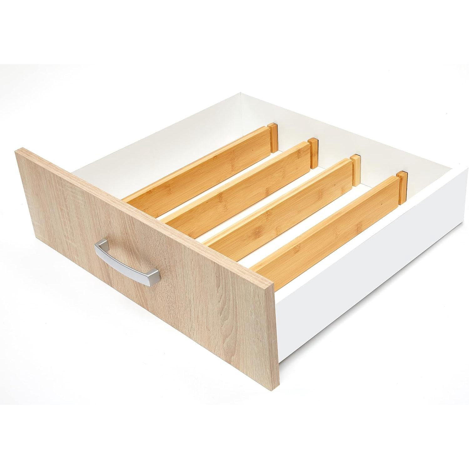 LFLF Large Drawer Organizer (18" - 22") Adjustable Bamboo Drawer ...