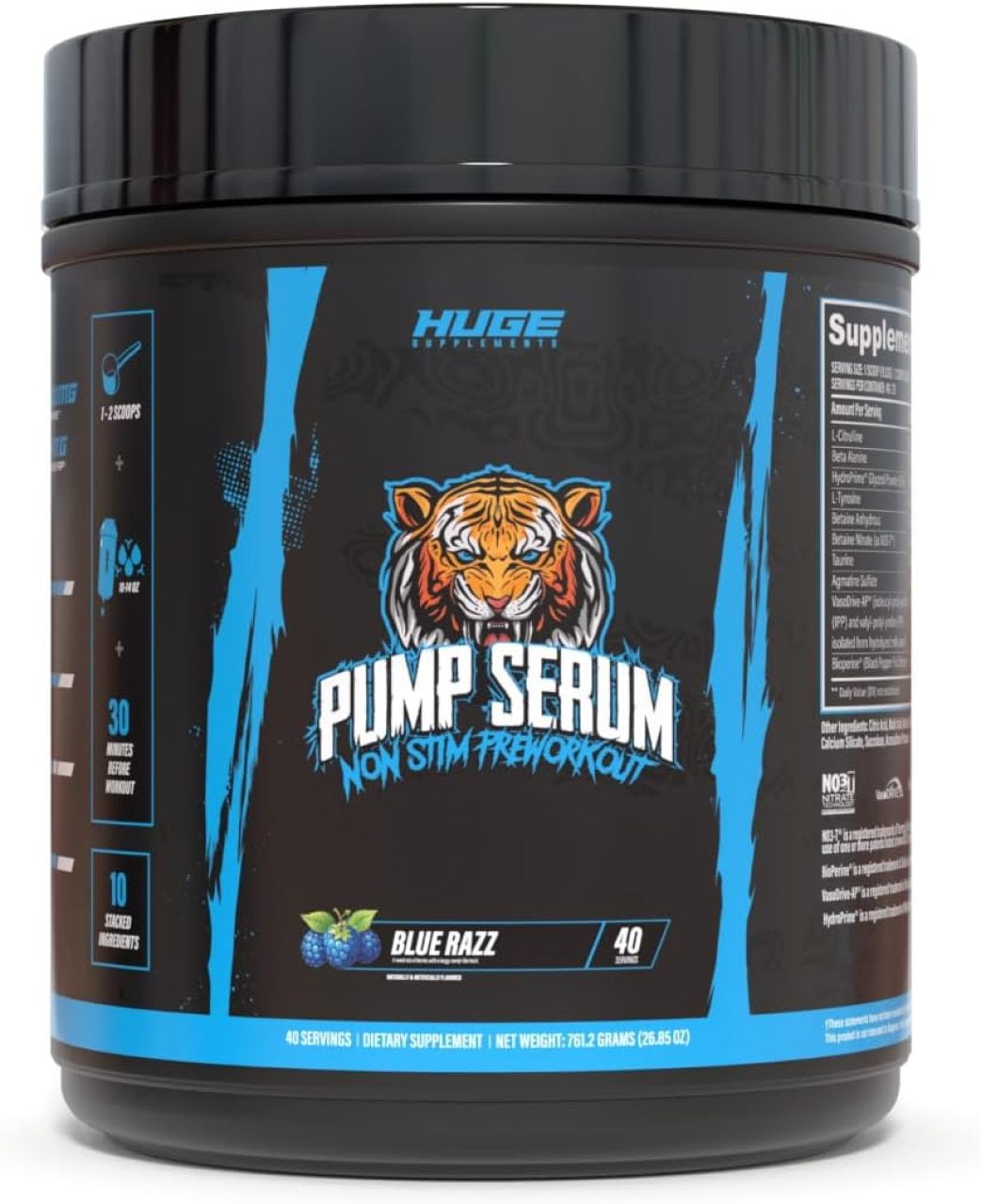 LFLF Pump Serum, Stim Free Pre Workout and Nitric Oxide Booster to Enhance Focus, Pumps, Fulness ...