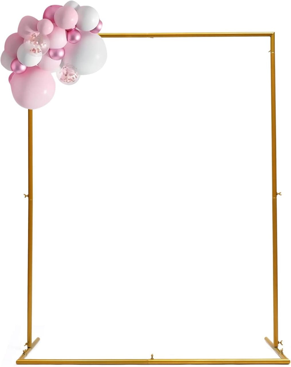 LFLF Square Wedding Backdrop Stand,Gold Balloon Arch Kit,Metal Flower ...