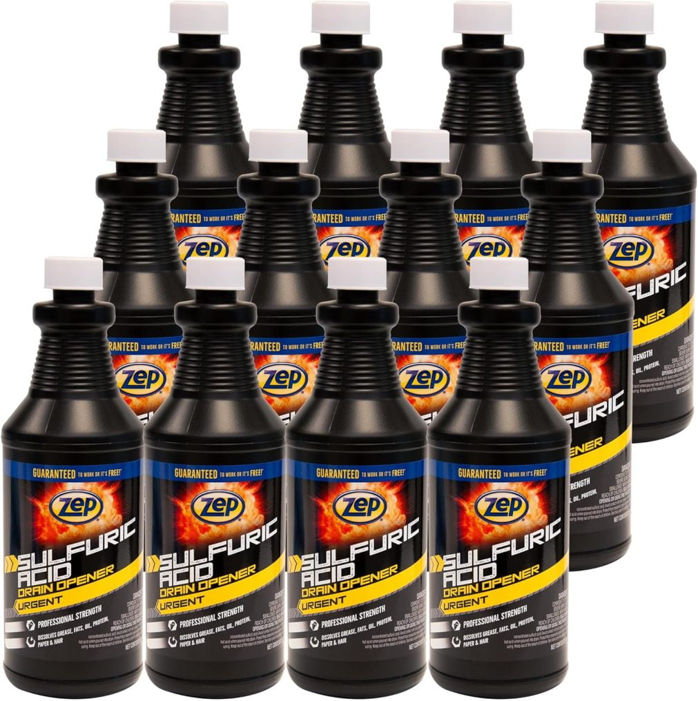 LFLF Sulfuric Acid Drain Opener - 32 Ounce (Case of 12) ZUSADO32 ...