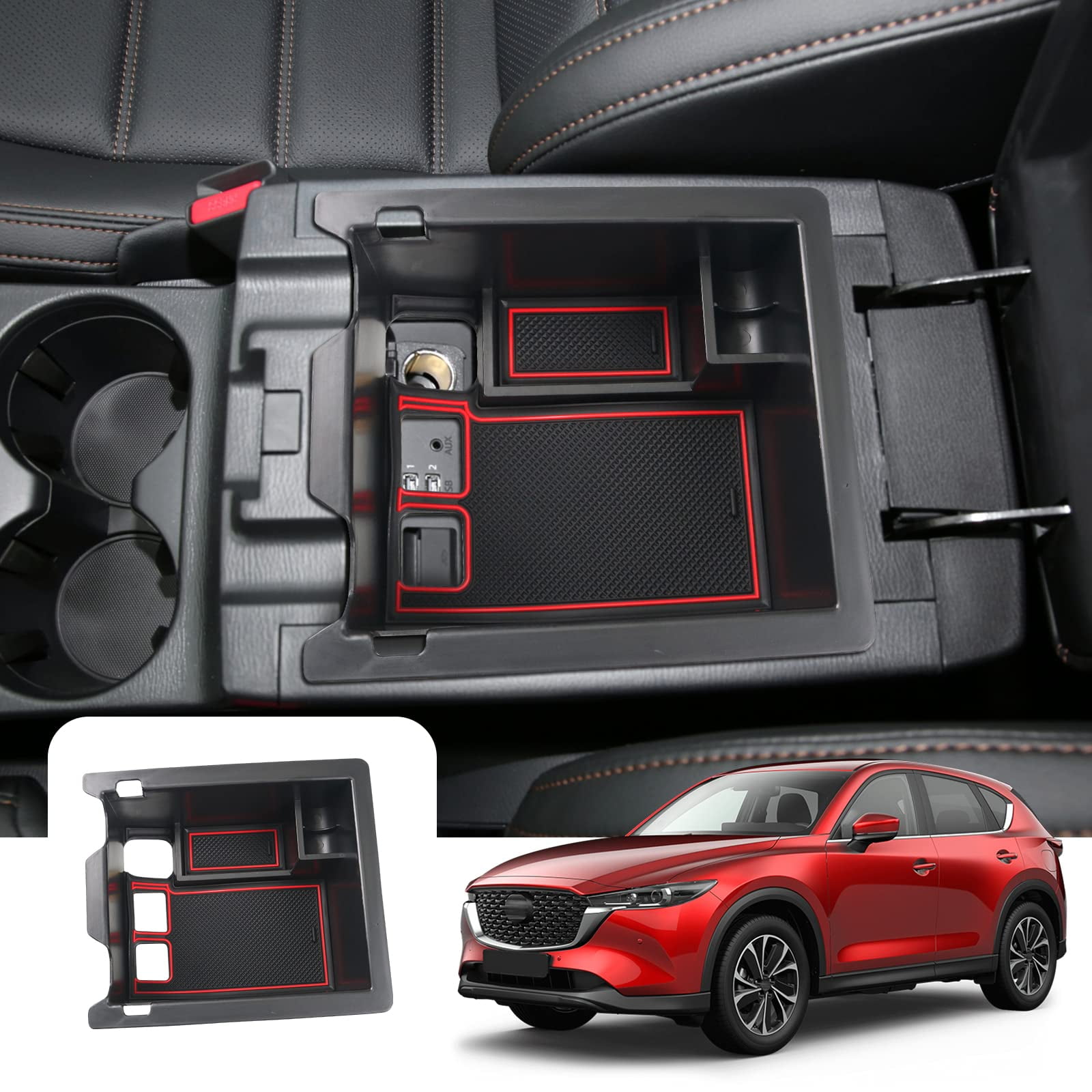 LFOTPP Mazda CX-5 Center ZS23 Console Organizer for 2017-2022 2023 2024 ...