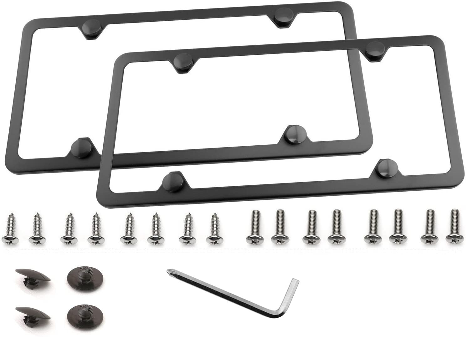 LFPartS Premium Slim Style Stainless Steel License Plate Frame UV ...