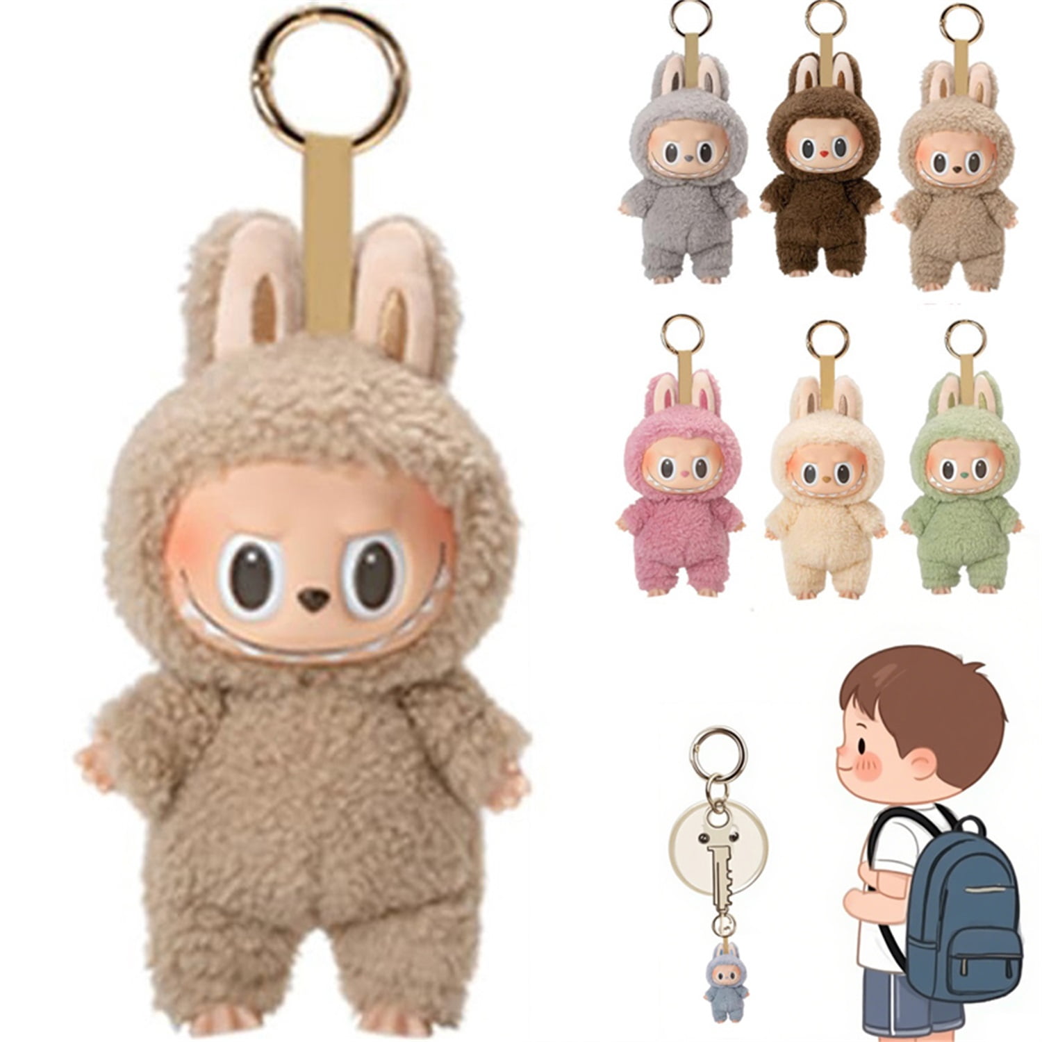 LFY Plush Keychain, Modern Home Monster, Funny & Soft, Apricot, 1pc ...