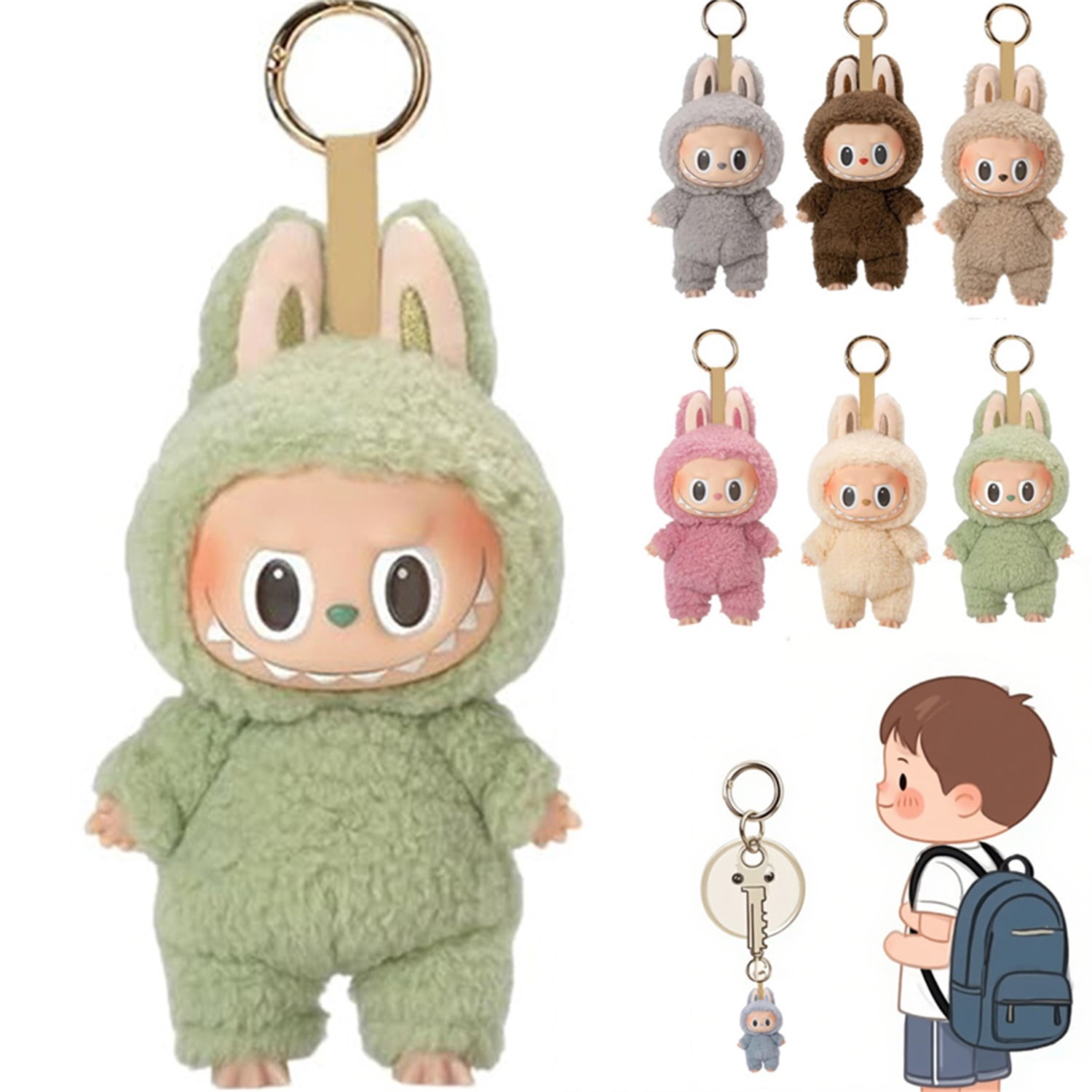 LFY Modern Home Monster Plush Keychain, Funny & Soft, Green, 1pc - Walmart.com