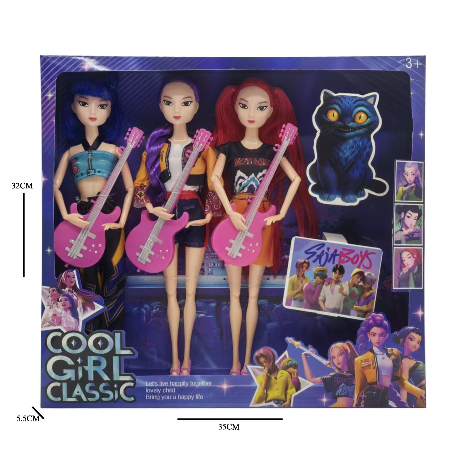 LFY Toys 3 PCS KPop Animation Huntrixs Toys Gifts Box Cool K+POP Squad ...
