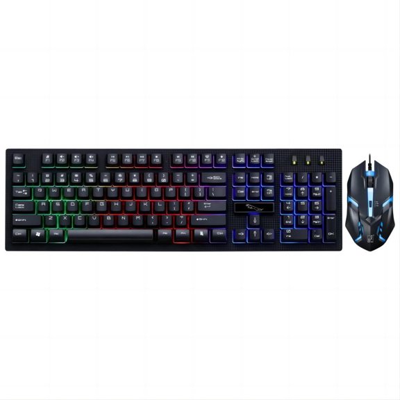 Rainbow Backlit Gaming Keyboard and Mouse Combo Set USB Keyboard RGB ...
