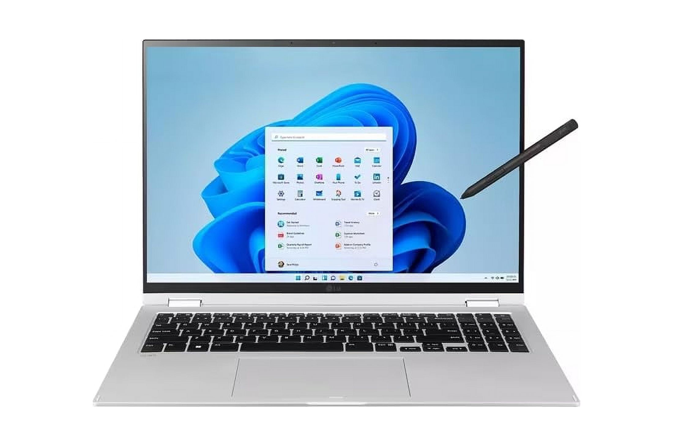 LG 2-in-1 Laptop, 16" 2560 x 1600 Pixels Touchscreen, 12th Generation Intel i7-1260P 12 Cores ...