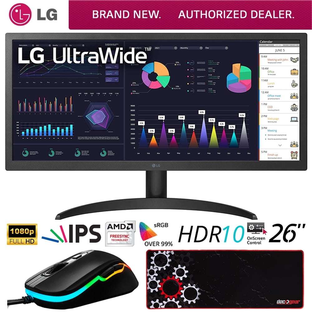LG 26WQ500-B 26" UltraWide FHD HDR10 IPS Monitor with AMD FreeSync ...