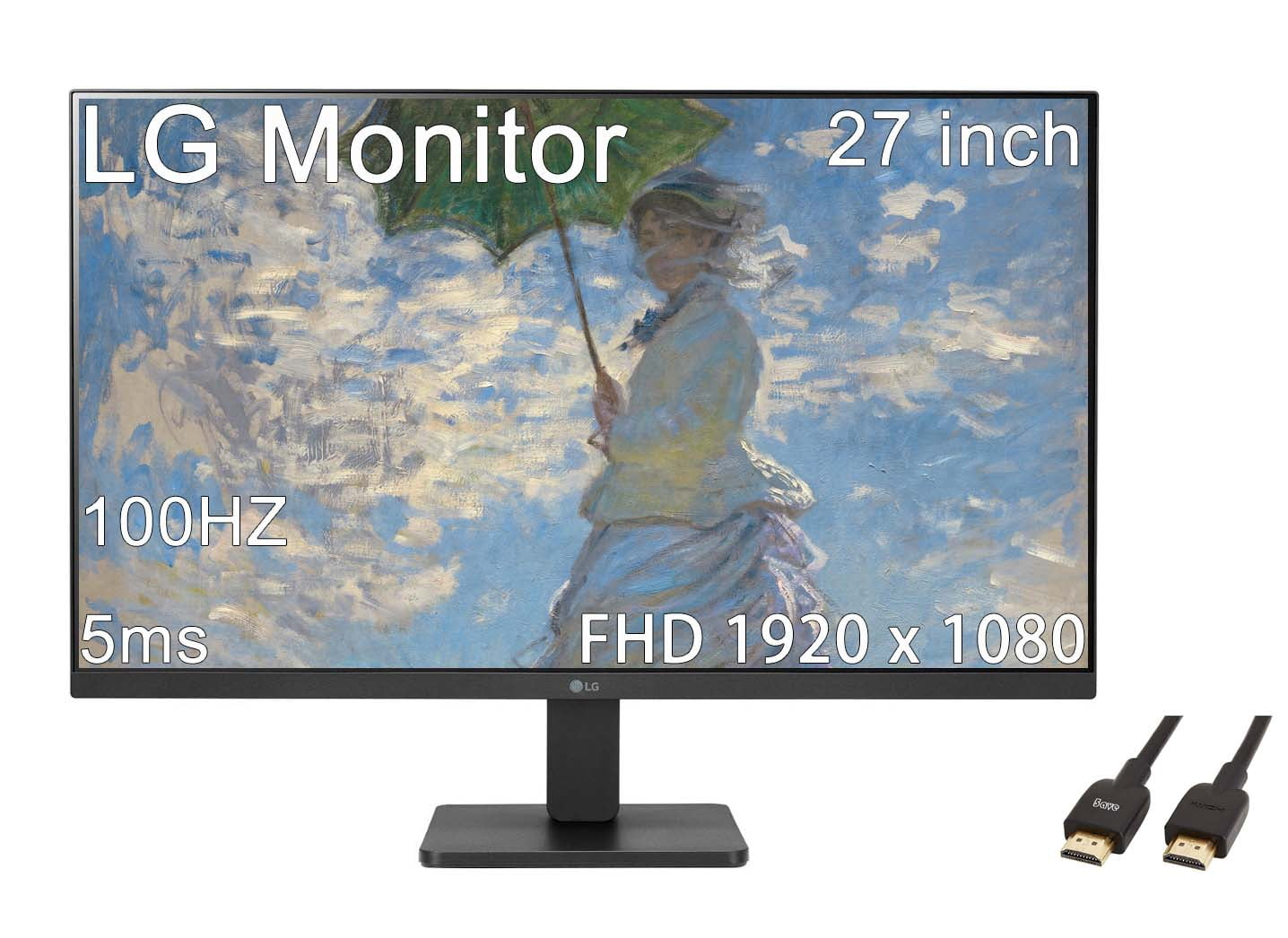 LG 27" FHD (1920 x 1080) IPS Monitor, 100Hz, 5ms, AMD FreeSync Premium ...