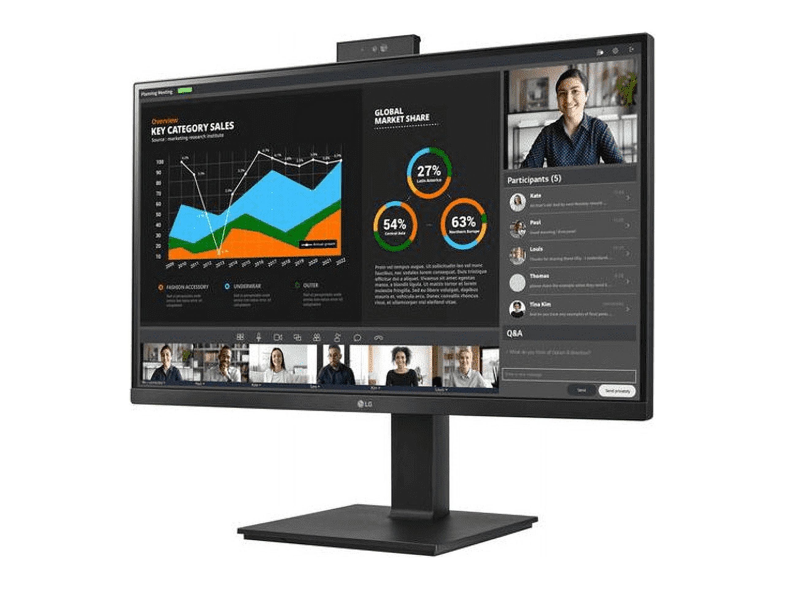 LG 27" WQHD IPS Panel 2560 x 1440 (2K) HDR10 Monitors with Webcam ...