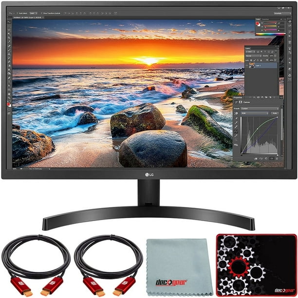 LG 27UK500-B 27 inch 4K UHD 3840x2160 IPS HDR10 Monitor FreeSync Bundle ...