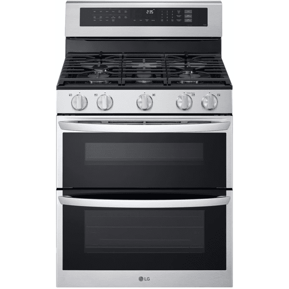 LG 30 Inch Double Gas Oven Range with 5 Sealed Burners, 6.9 cu. ft ...