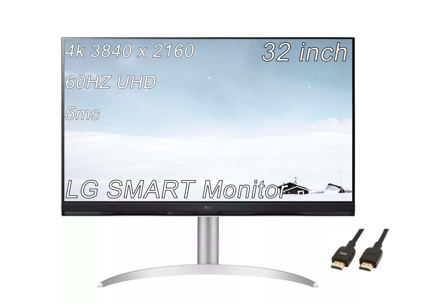 LG 32" 4K Smart Monitor, 16:9 Ultra HD (3840x2160) LCD Display, 60Hz ...