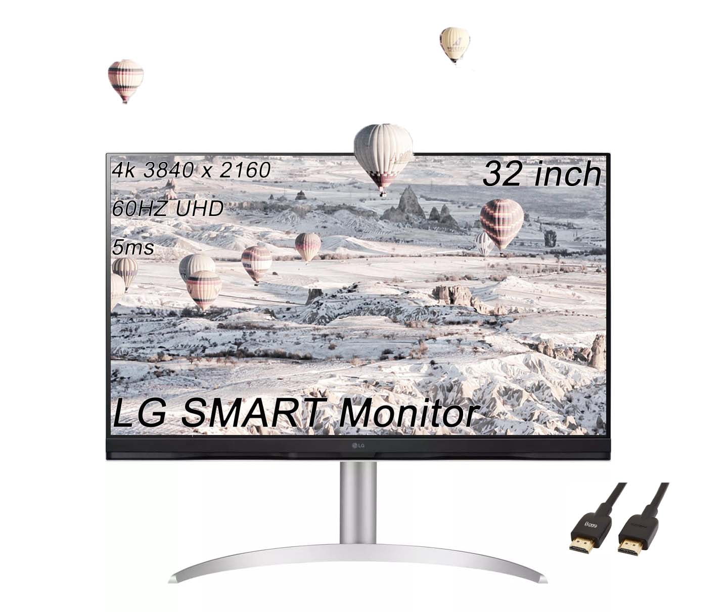 LG 32" 4K Smart Monitor, 16:9 Ultra HD (3840x2160) LCD Display, 60Hz ...